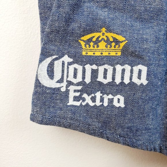 Corona | Shirts | Corona Extra Button Up Denim Ss Shirt Sz Med Nwot ...